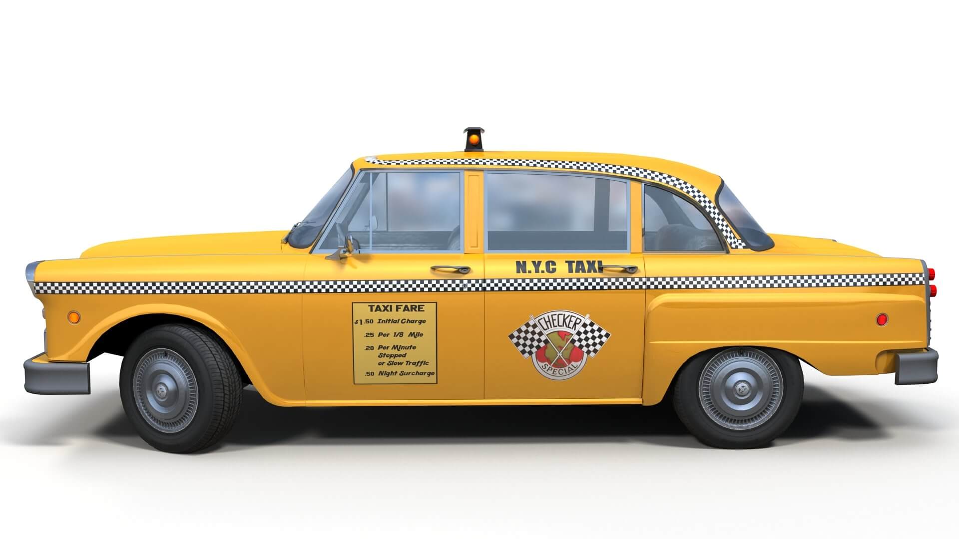 Taxi Vintage Yellow Cab - 3D Model by Veaceslav Condraciuc