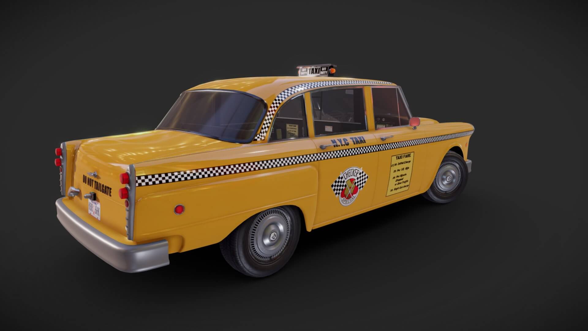 Taxi Vintage Yellow Cab - 3D Model by Veaceslav Condraciuc