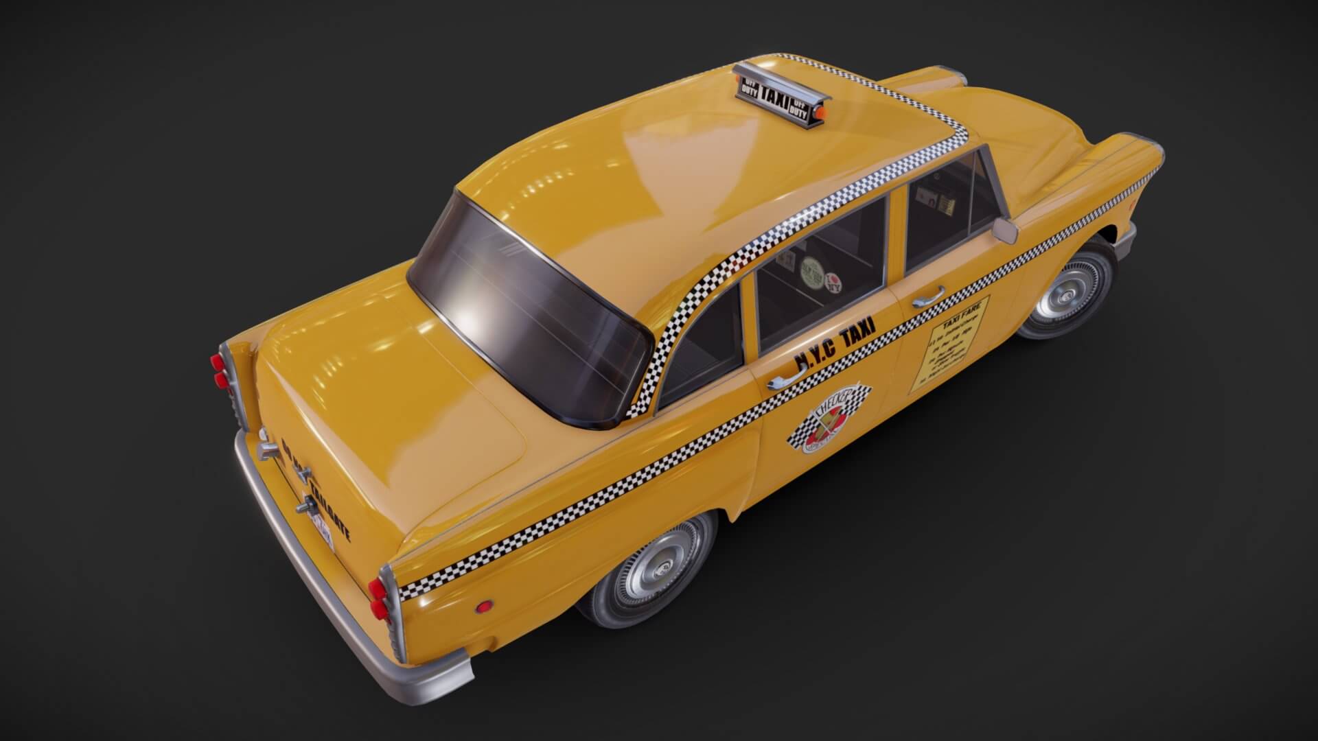 Taxi Vintage Yellow Cab - 3D Model by Veaceslav Condraciuc
