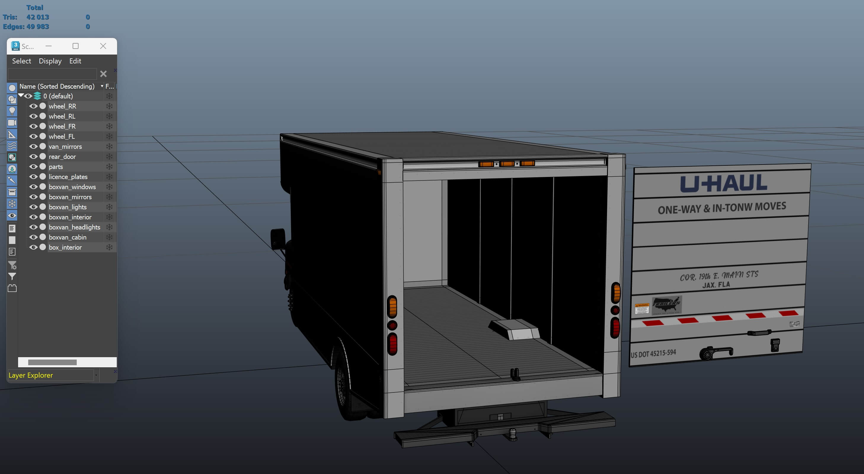 U-Haul Moving Box Truck 3D Model by Veaceslav Condraciuc