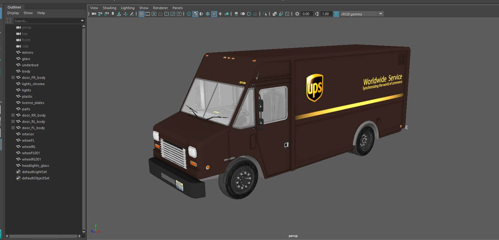 UPS Panel Van - 3D Model by Veaceslav Condraciuc