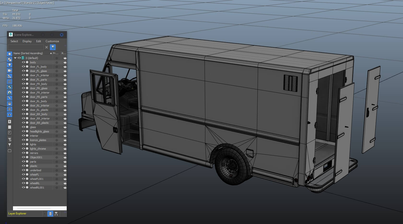 UPS Panel Van - 3D Model by Veaceslav Condraciuc
