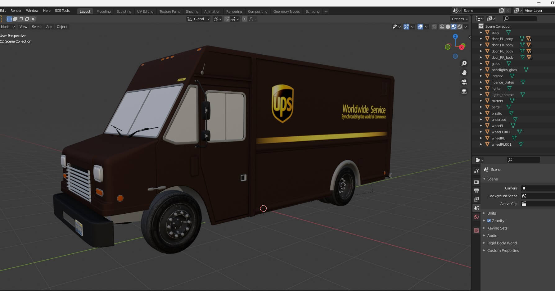 UPS Panel Van - 3D Model by Veaceslav Condraciuc
