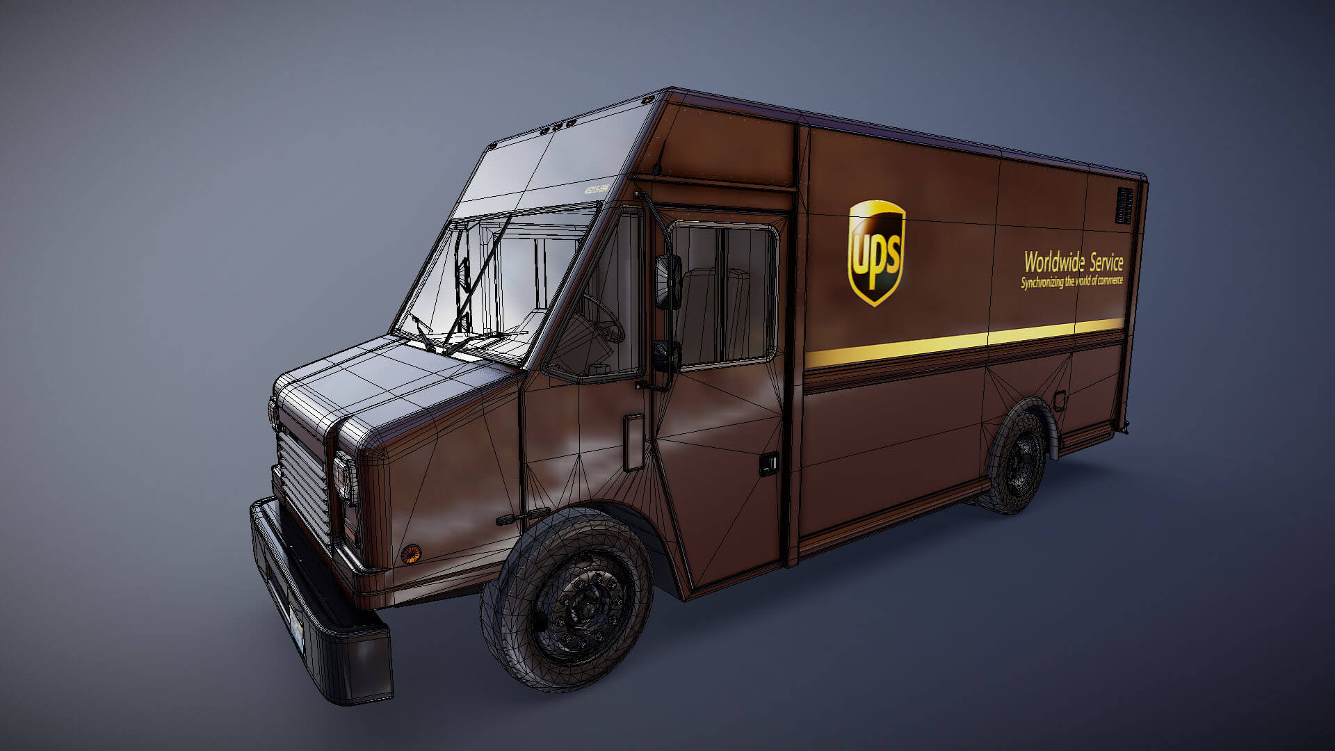 UPS Panel Van - 3D Model by Veaceslav Condraciuc