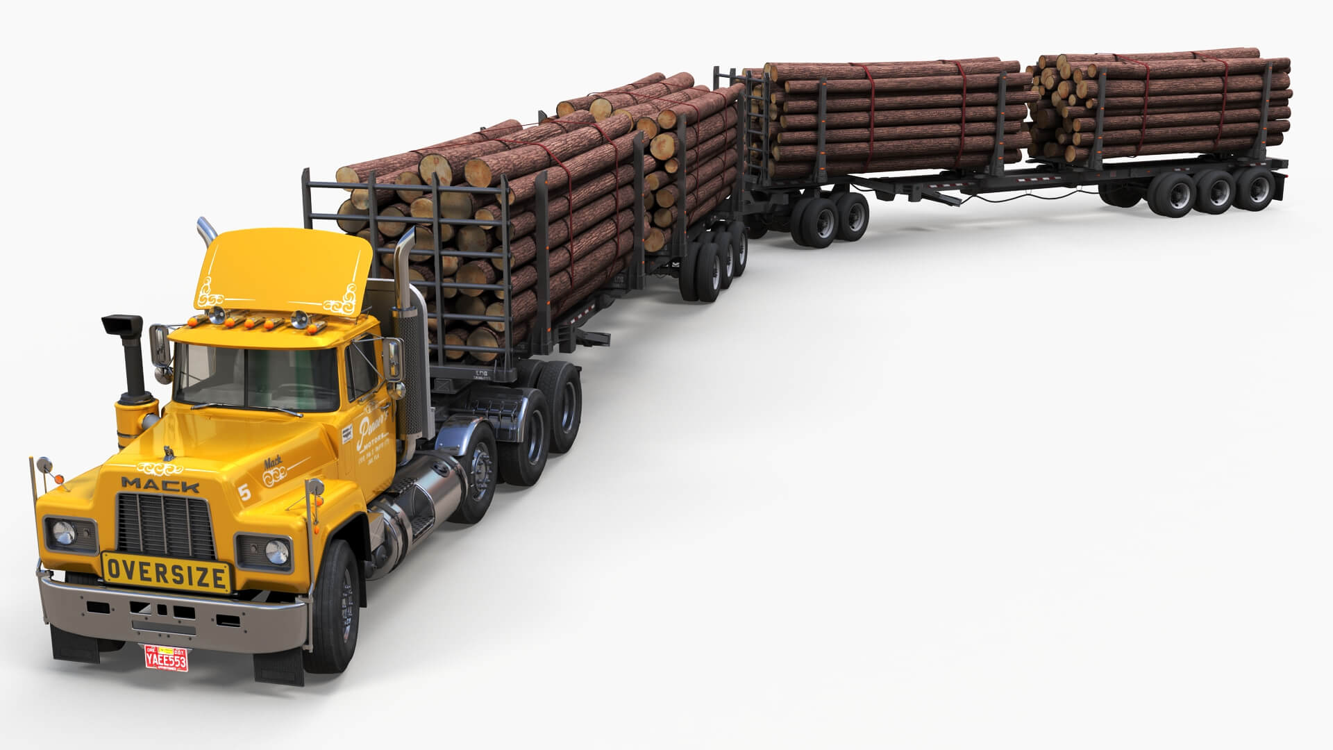 Vintage American Logger Truck - 3D Model by Veaceslav Condraciuc