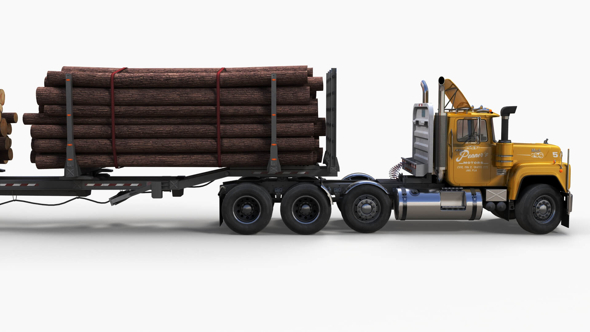 Vintage American Logger Truck - 3D Model by Veaceslav Condraciuc