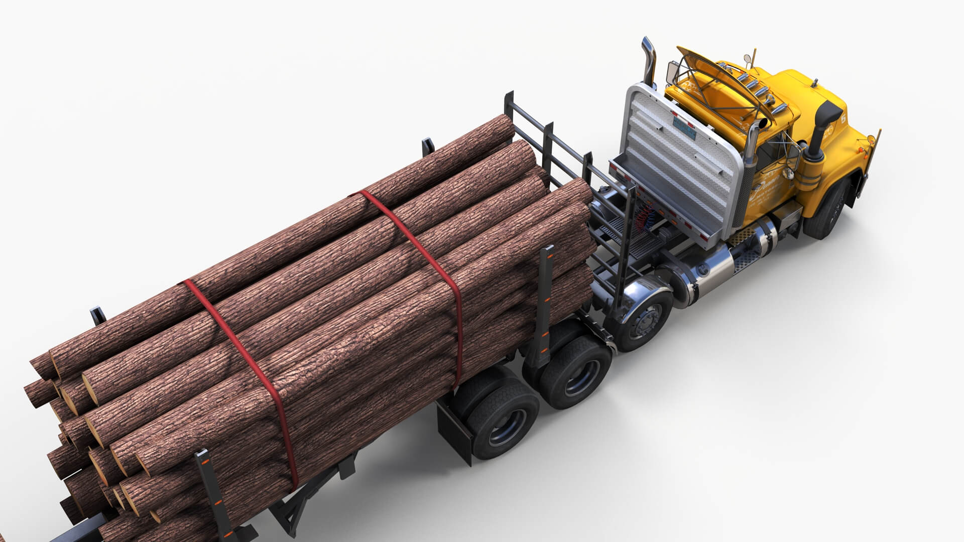 Vintage American Logger Truck - 3D Model by Veaceslav Condraciuc