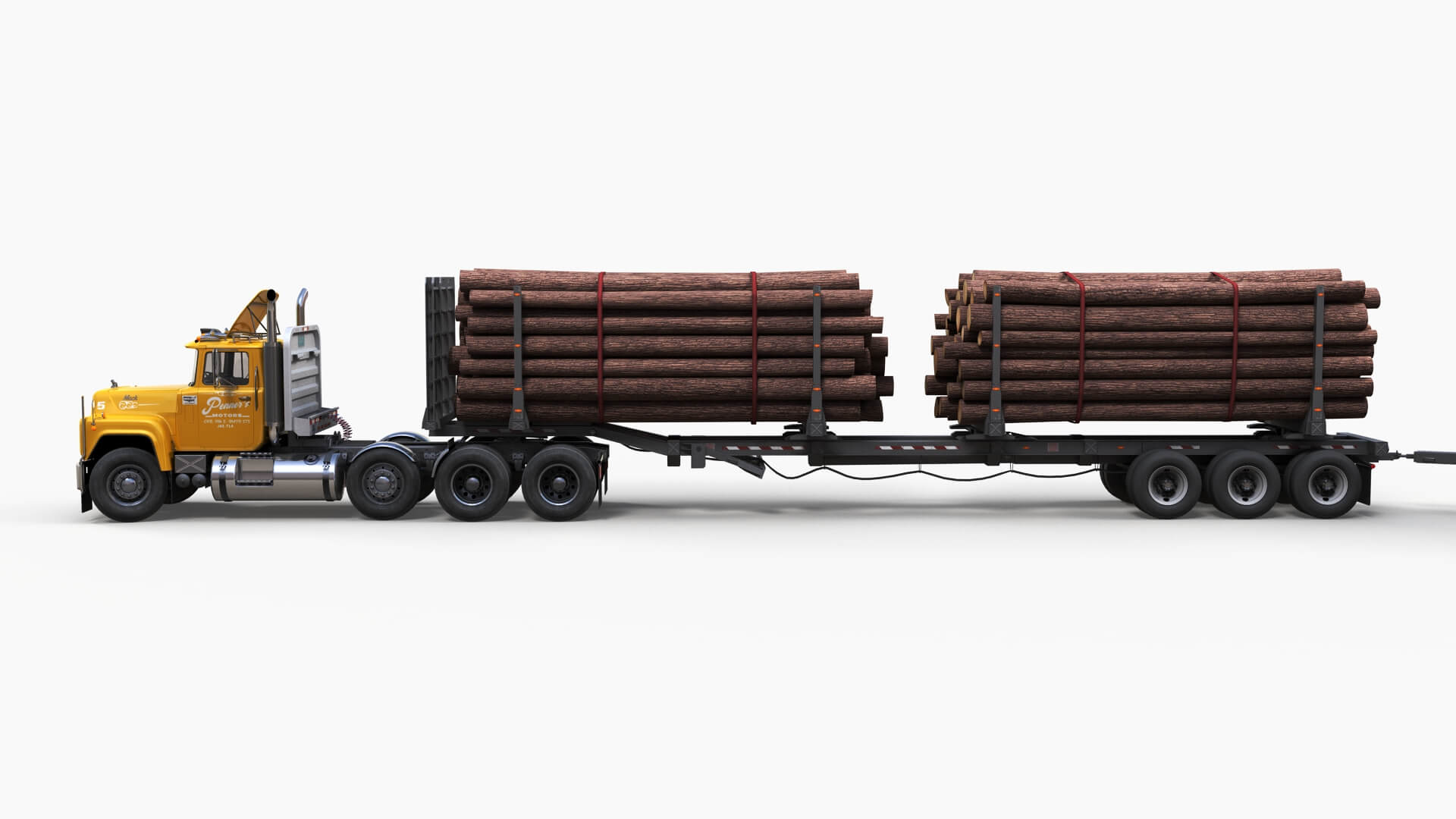 Vintage American Logger Truck - 3D Model by Veaceslav Condraciuc