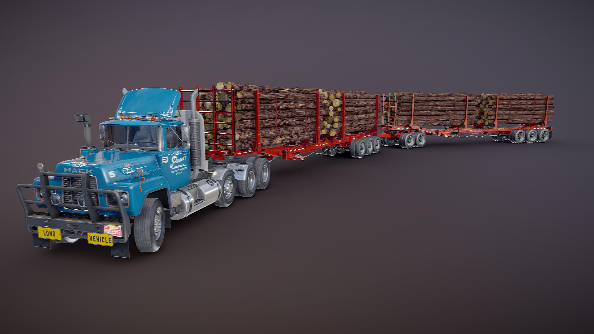 Vintage American Logger Truck - 3D Model by Veaceslav Condraciuc