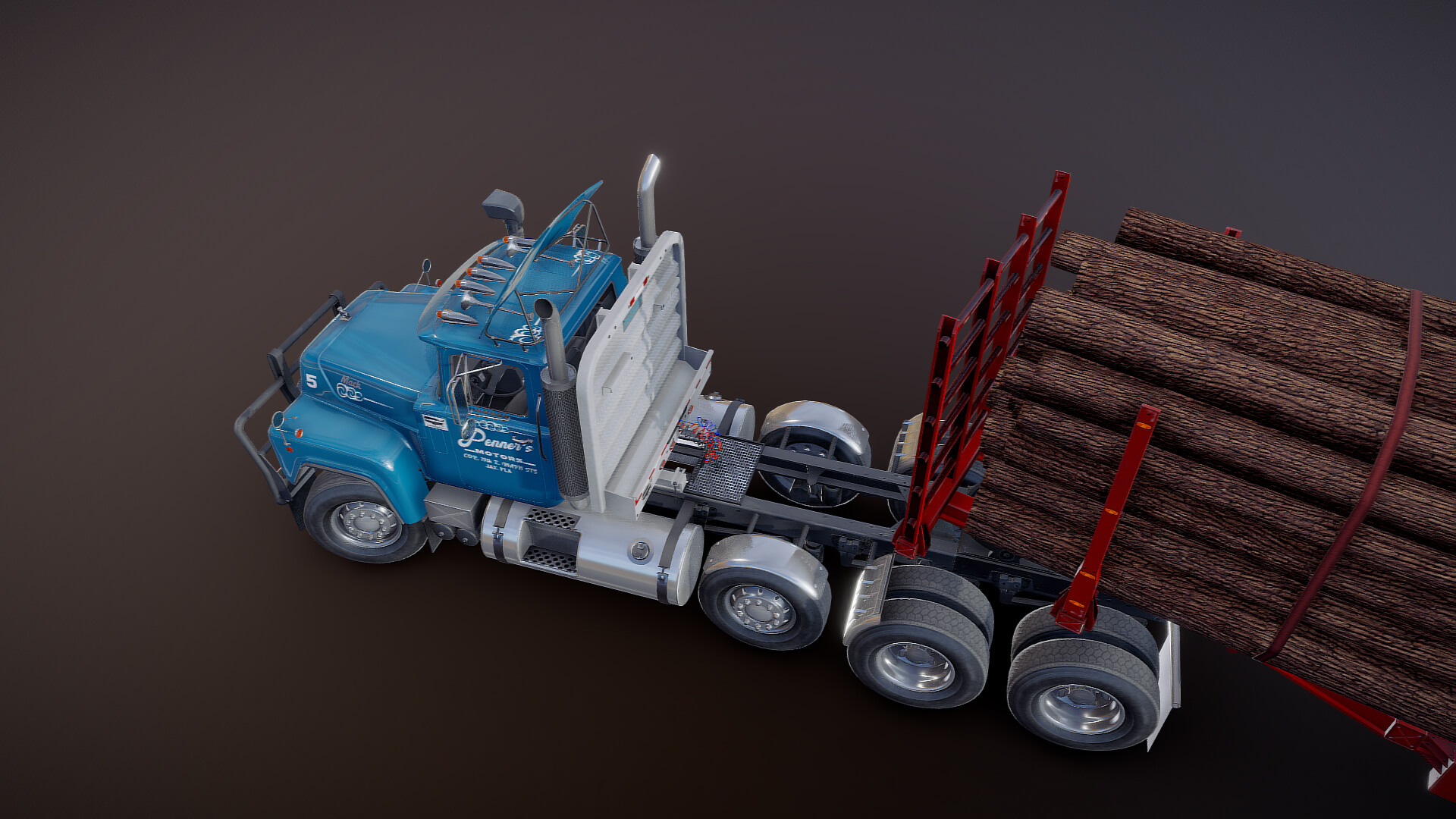 Vintage American Logger Truck - 3D Model by Veaceslav Condraciuc