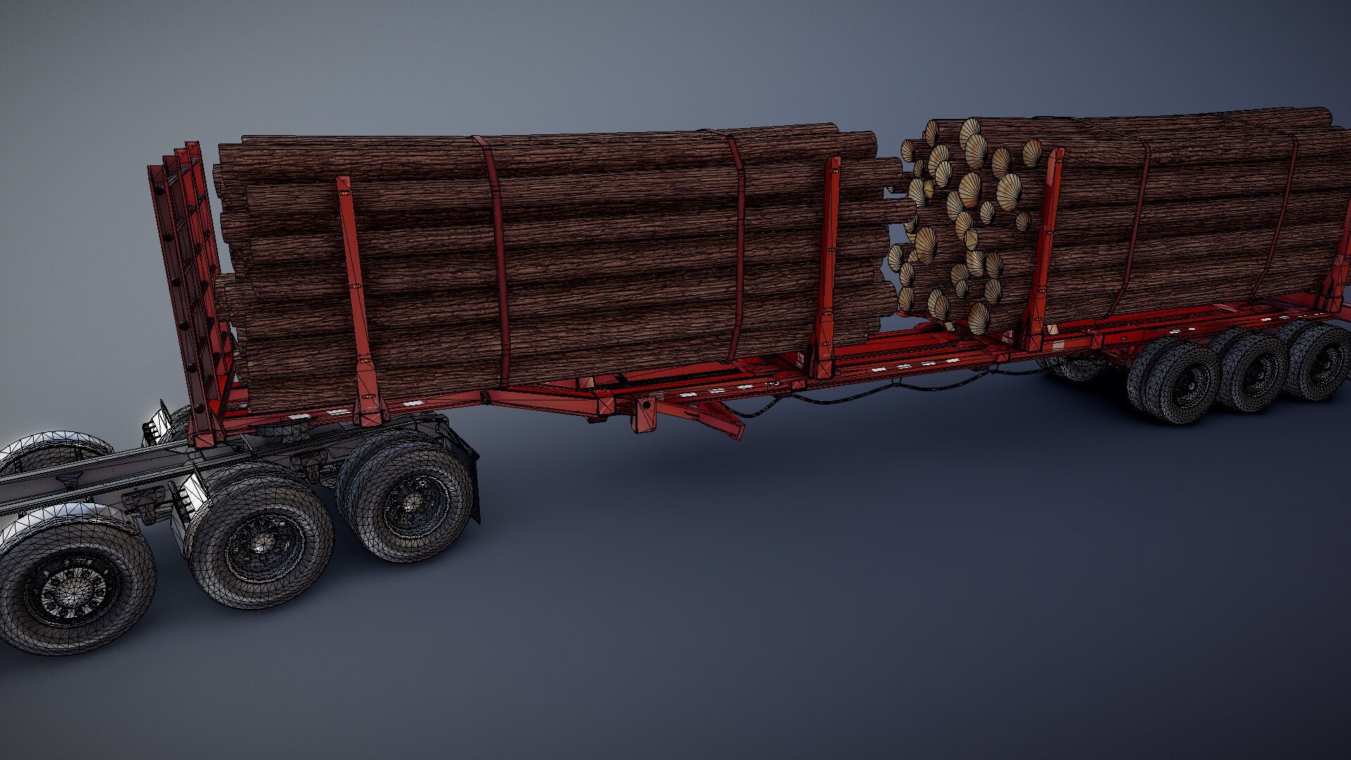 Vintage American Logger Truck - 3D Model by Veaceslav Condraciuc