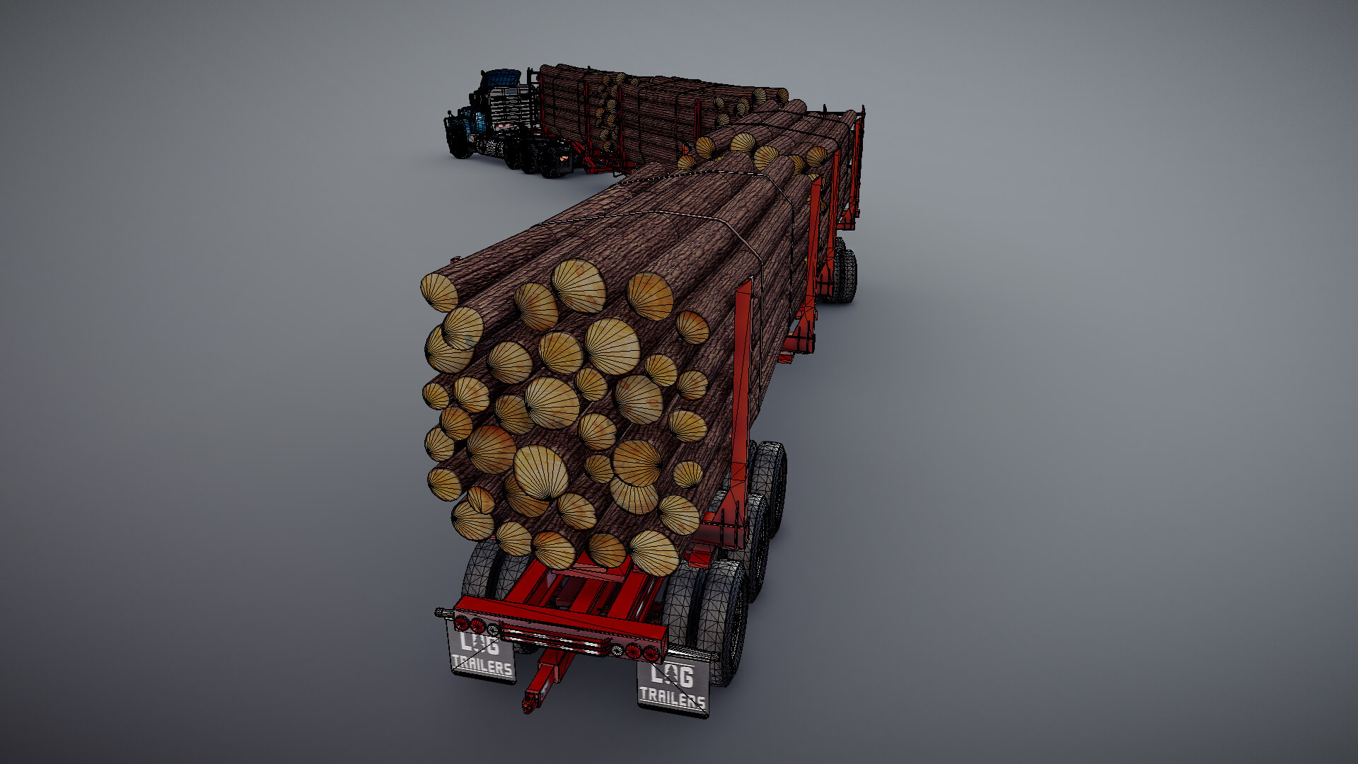 Vintage American Logger Truck - 3D Model by Veaceslav Condraciuc