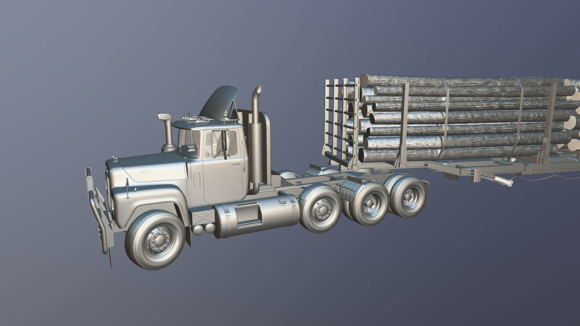 Vintage American Logger Truck - 3D Model by Veaceslav Condraciuc