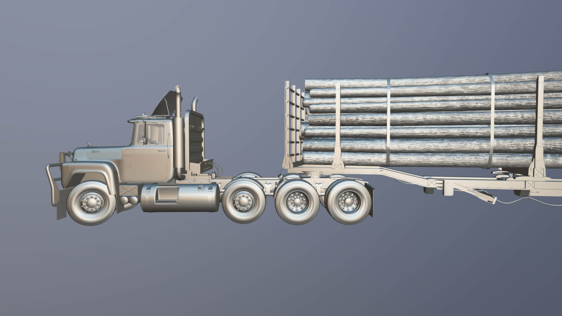 Vintage American Logger Truck - 3D Model by Veaceslav Condraciuc