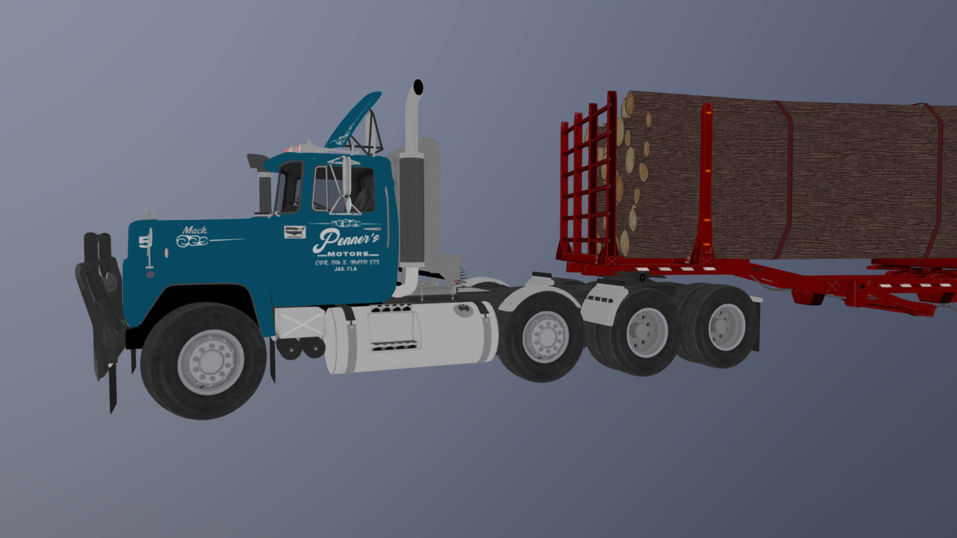 Vintage American Logger Truck - 3D Model by Veaceslav Condraciuc