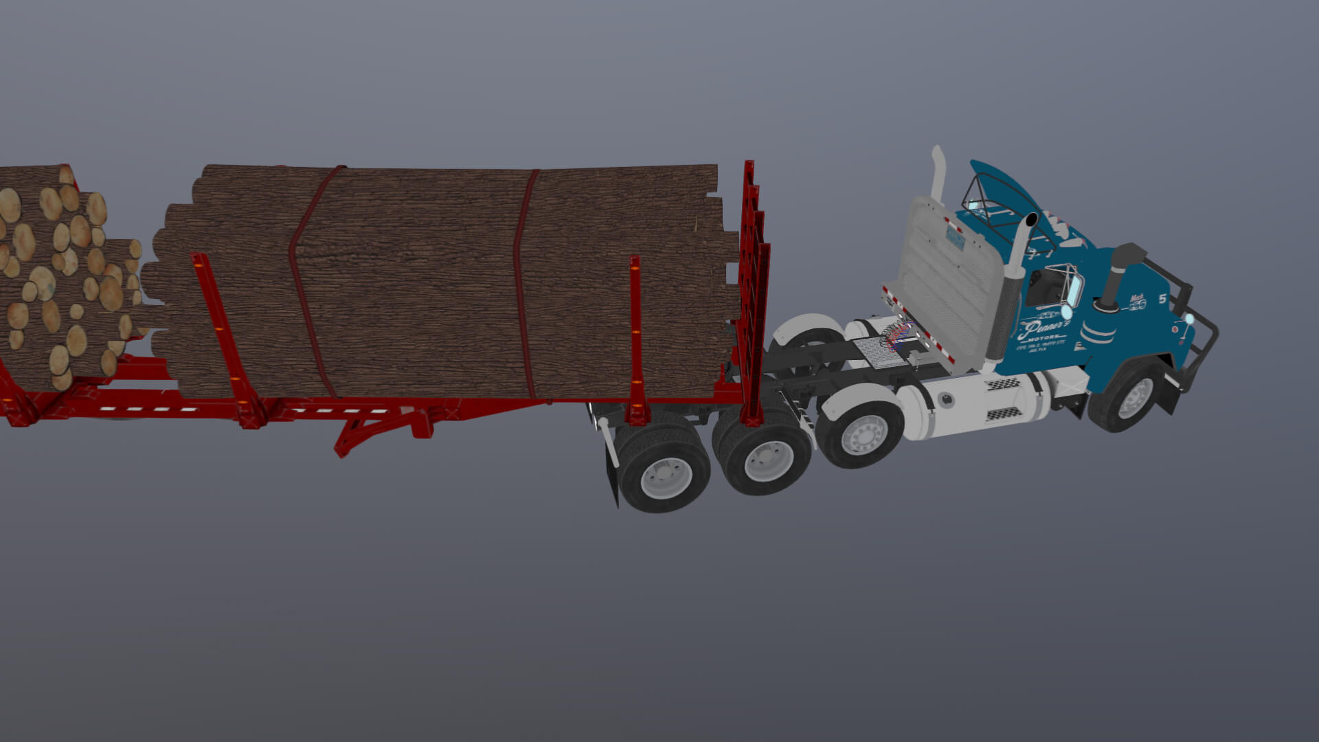 Vintage American Logger Truck - 3D Model by Veaceslav Condraciuc