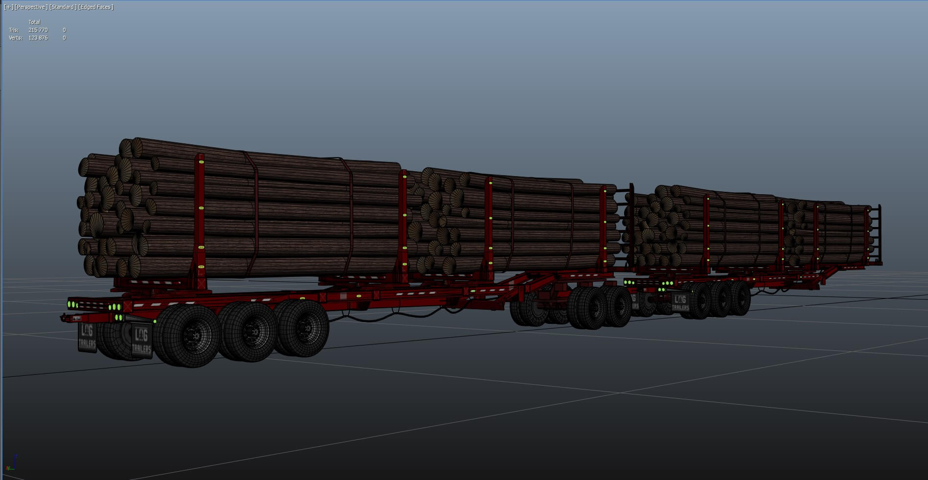 Vintage American Logger Truck - 3D Model by Veaceslav Condraciuc