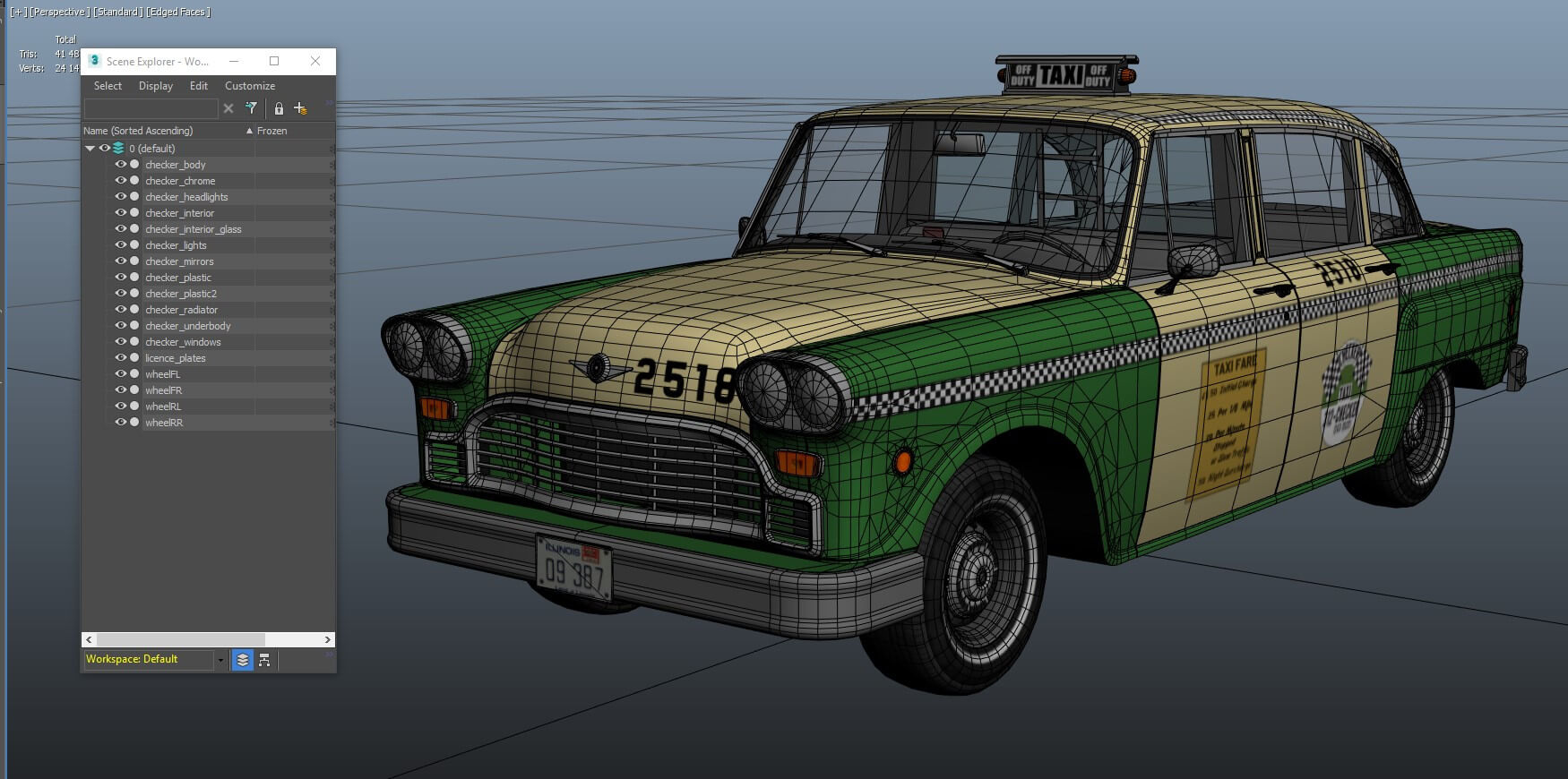 Vintage Chicago Taxi - 3D Model by Veaceslav Condraciuc