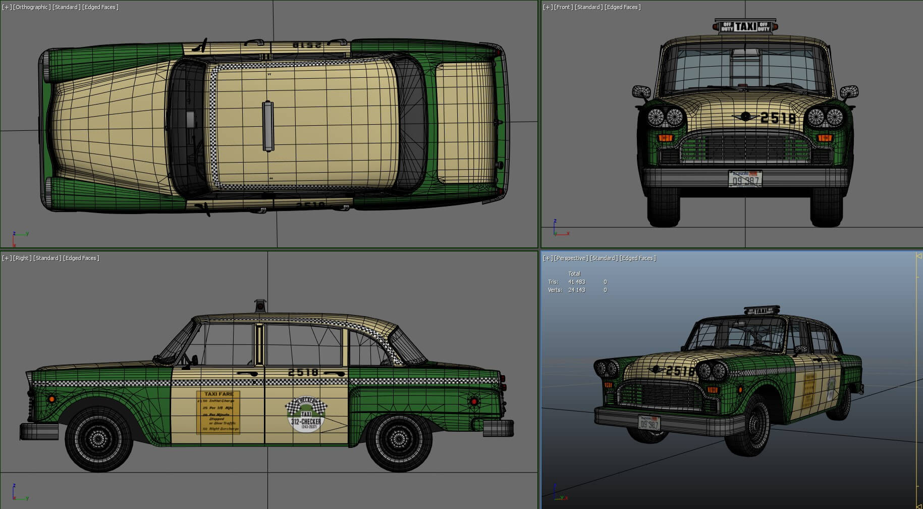 Vintage Chicago Taxi - 3D Model by Veaceslav Condraciuc