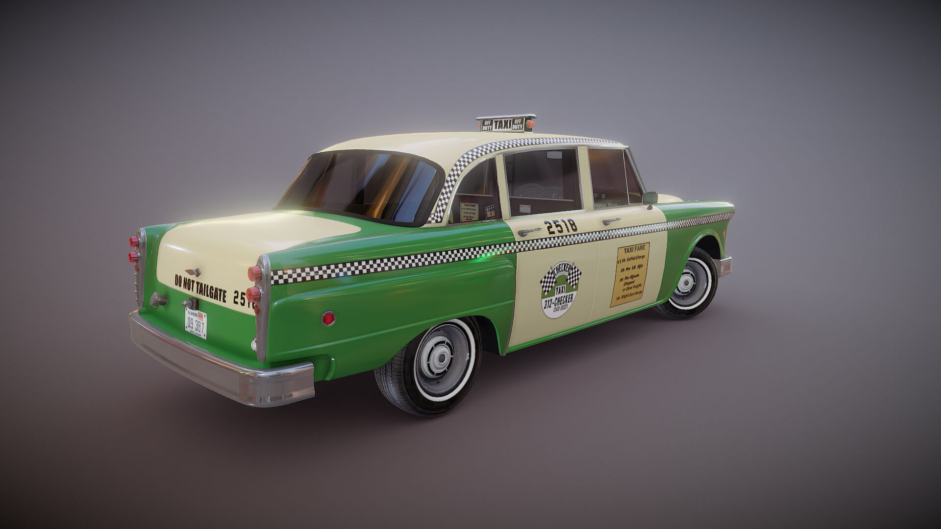 Vintage Chicago Taxi - 3D Model by Veaceslav Condraciuc