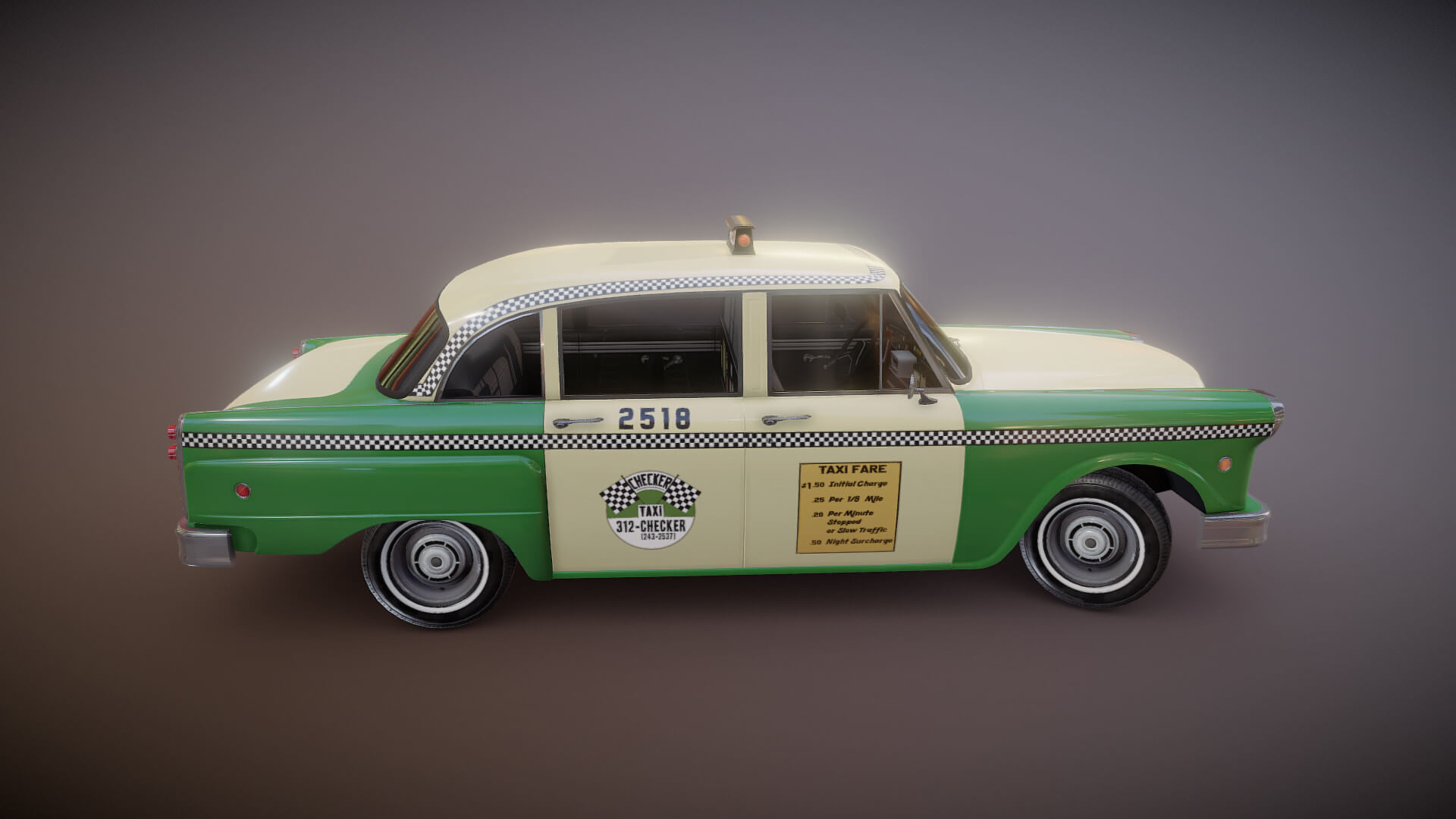 Vintage Chicago Taxi - 3D Model by Veaceslav Condraciuc