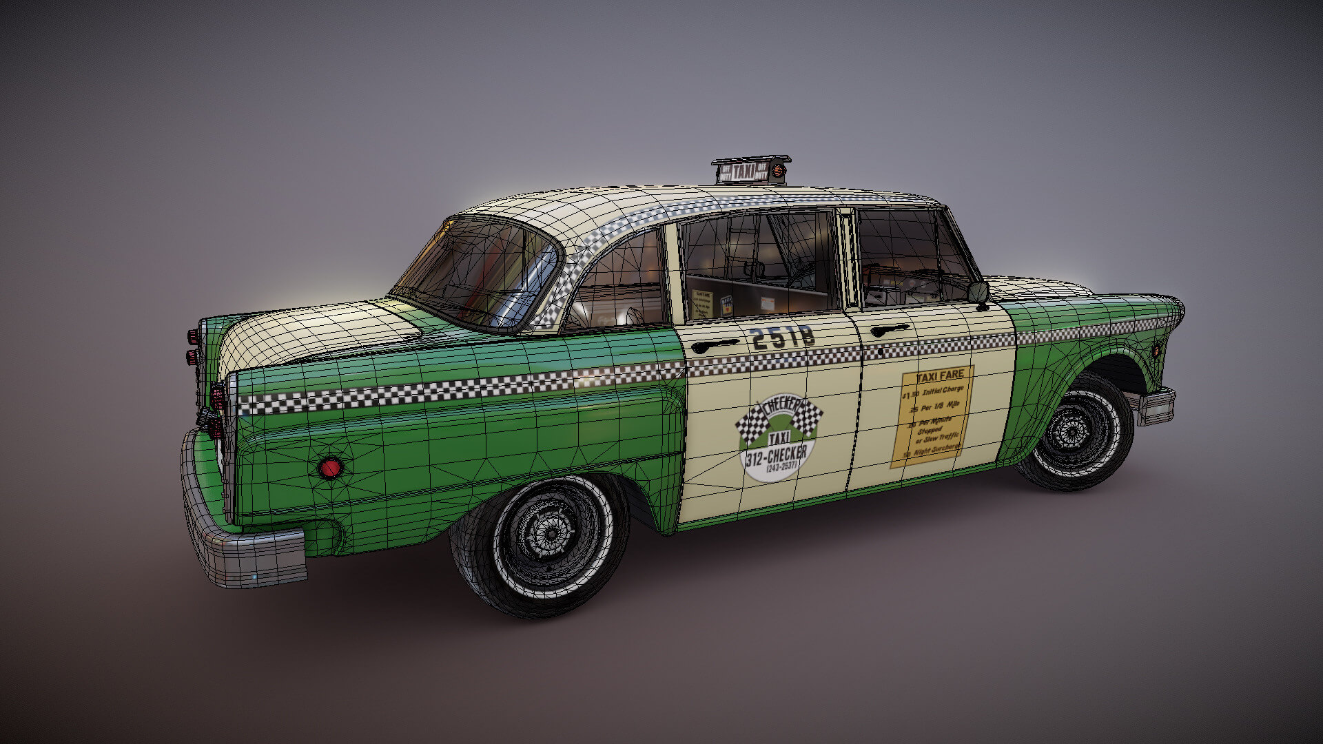 Vintage Chicago Taxi - 3D Model by Veaceslav Condraciuc