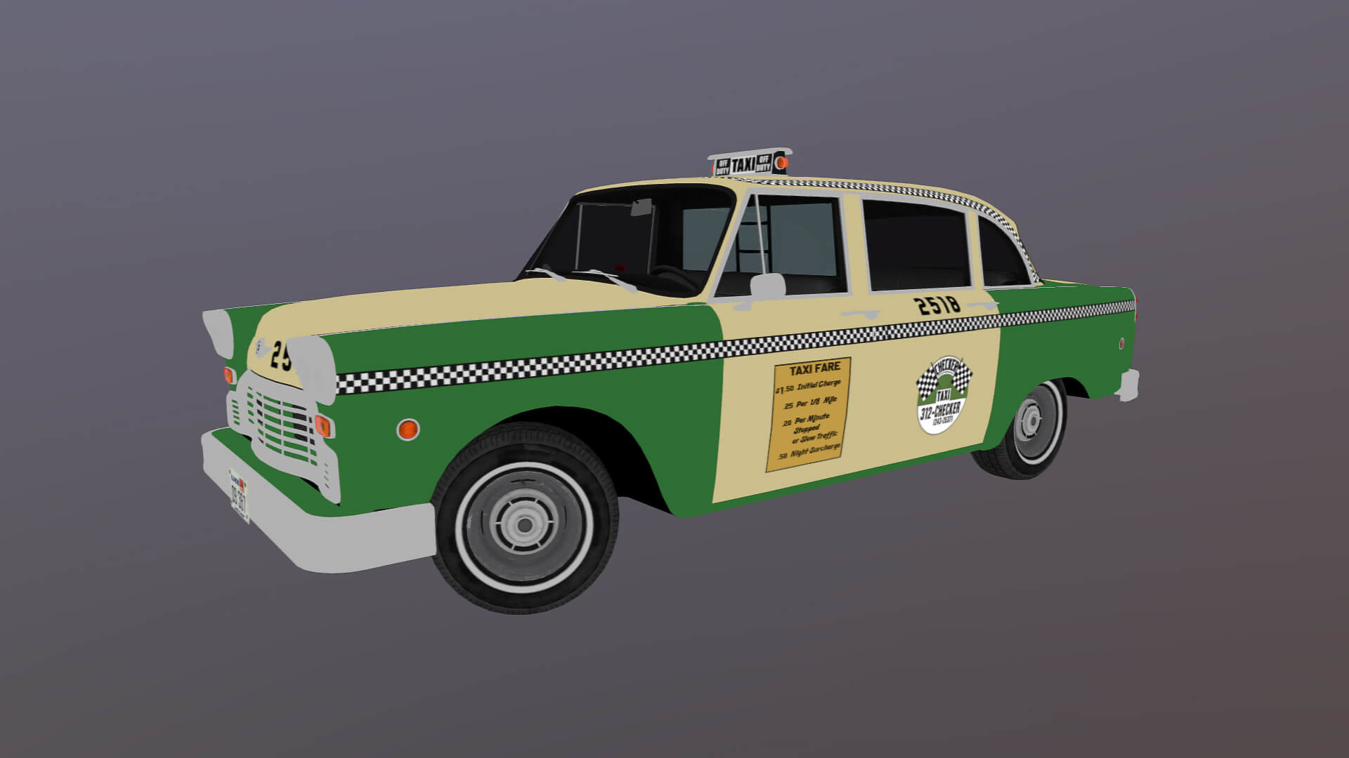 Vintage Chicago Taxi - 3D Model by Veaceslav Condraciuc