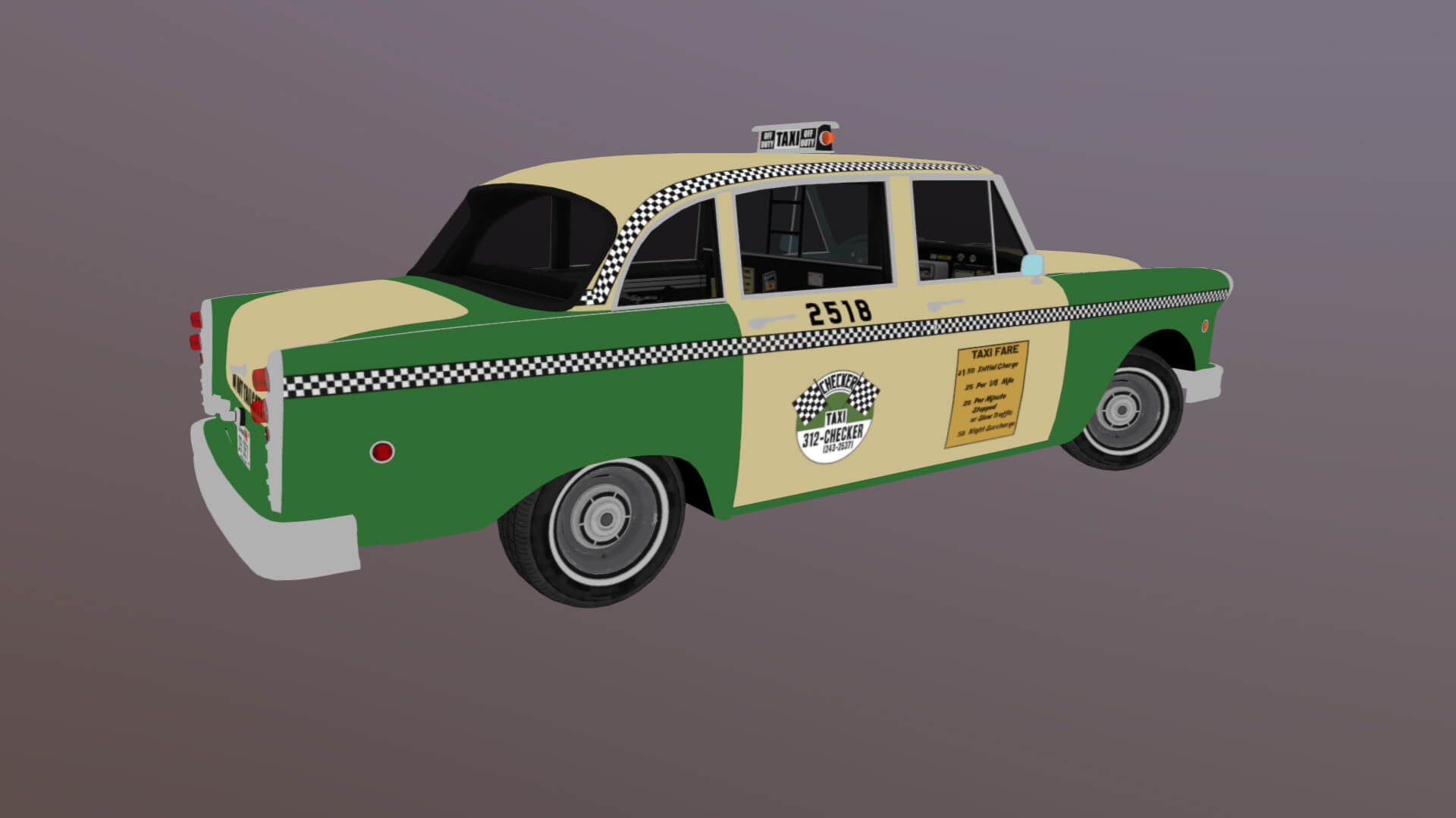 Vintage Chicago Taxi - 3D Model by Veaceslav Condraciuc