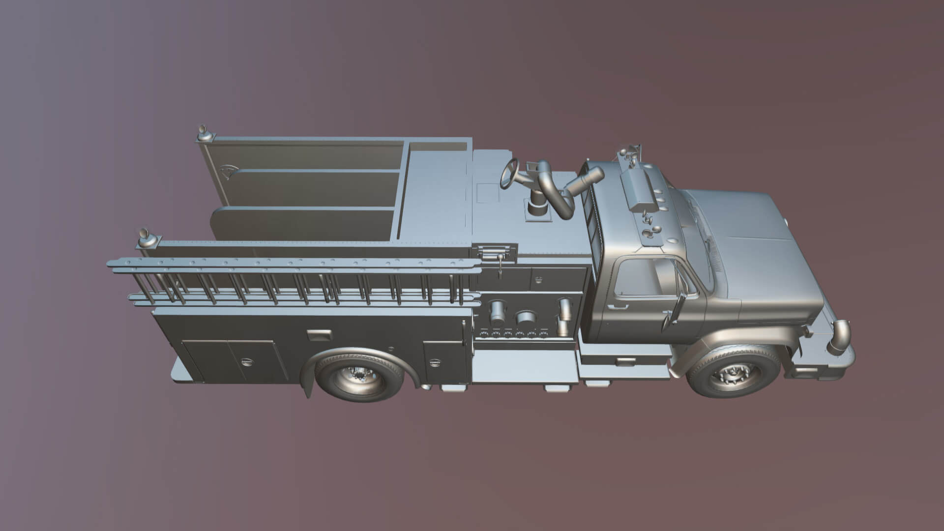 Vintage Fire Truck - 3D Model by Veaceslav Condraciuc