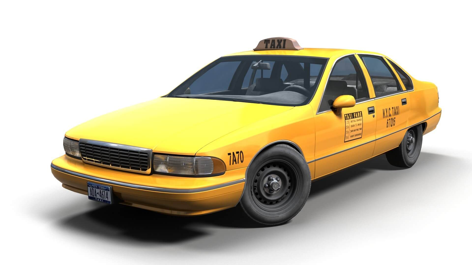 Yellow Taxi Sedan - 3D Model by Veaceslav Condraciuc