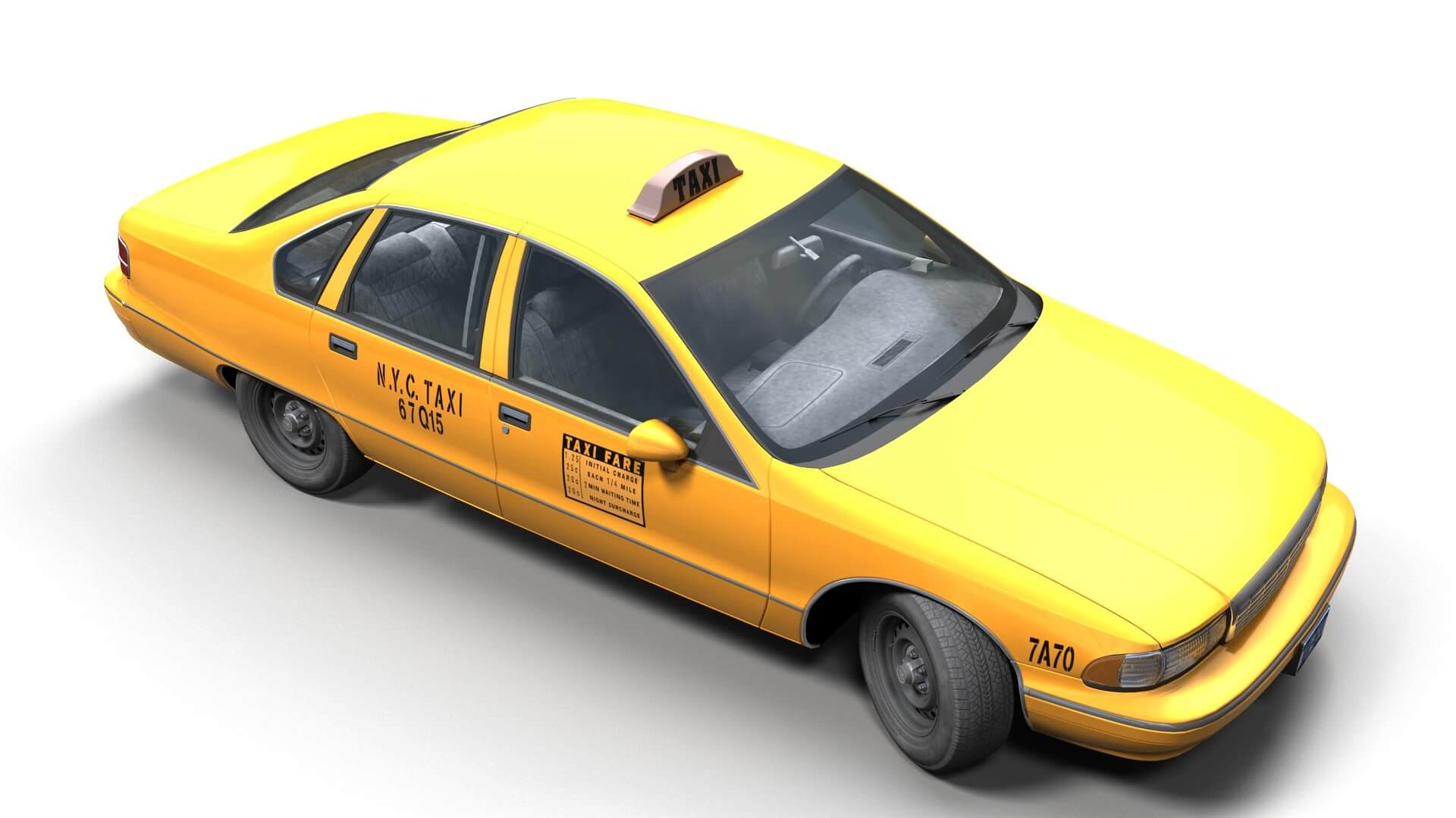 Yellow Taxi Sedan - 3D Model by Veaceslav Condraciuc