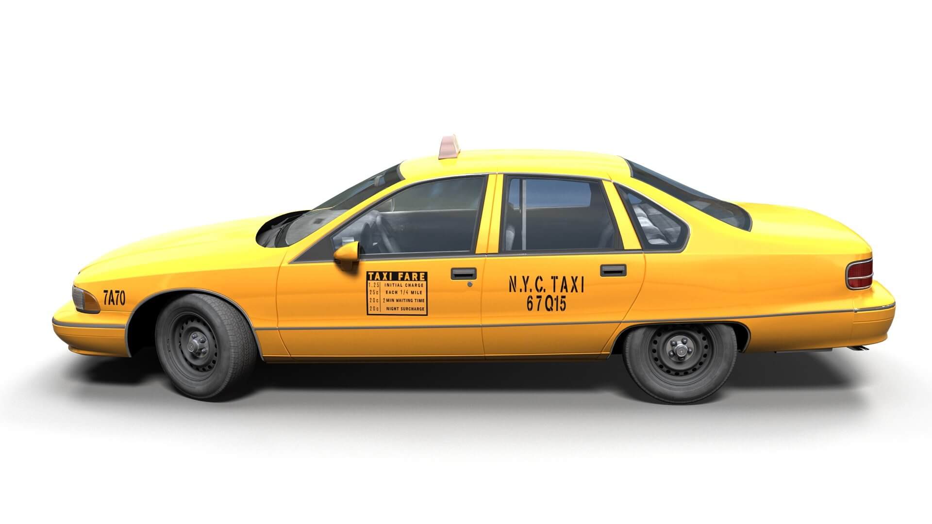 Yellow Taxi Sedan - 3D Model by Veaceslav Condraciuc