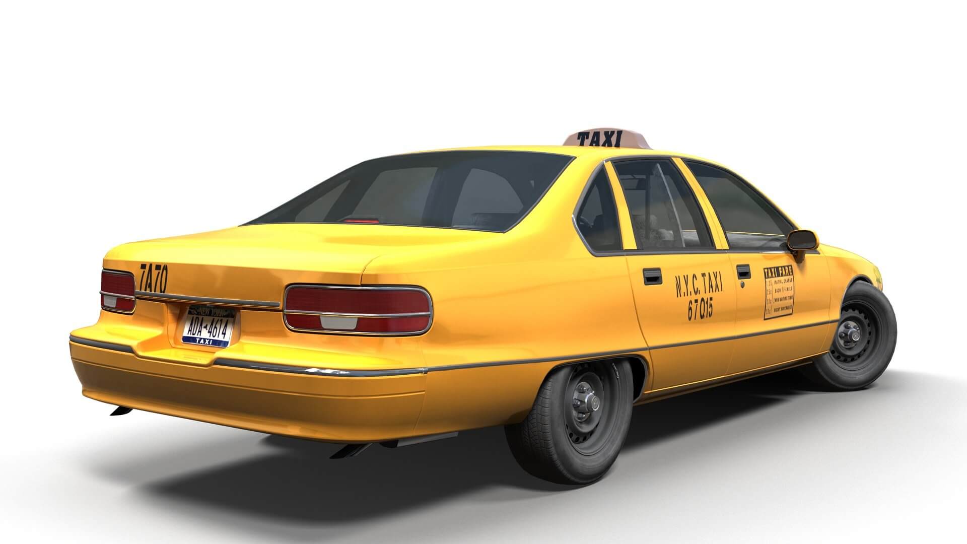 Yellow Taxi Sedan - 3D Model by Veaceslav Condraciuc
