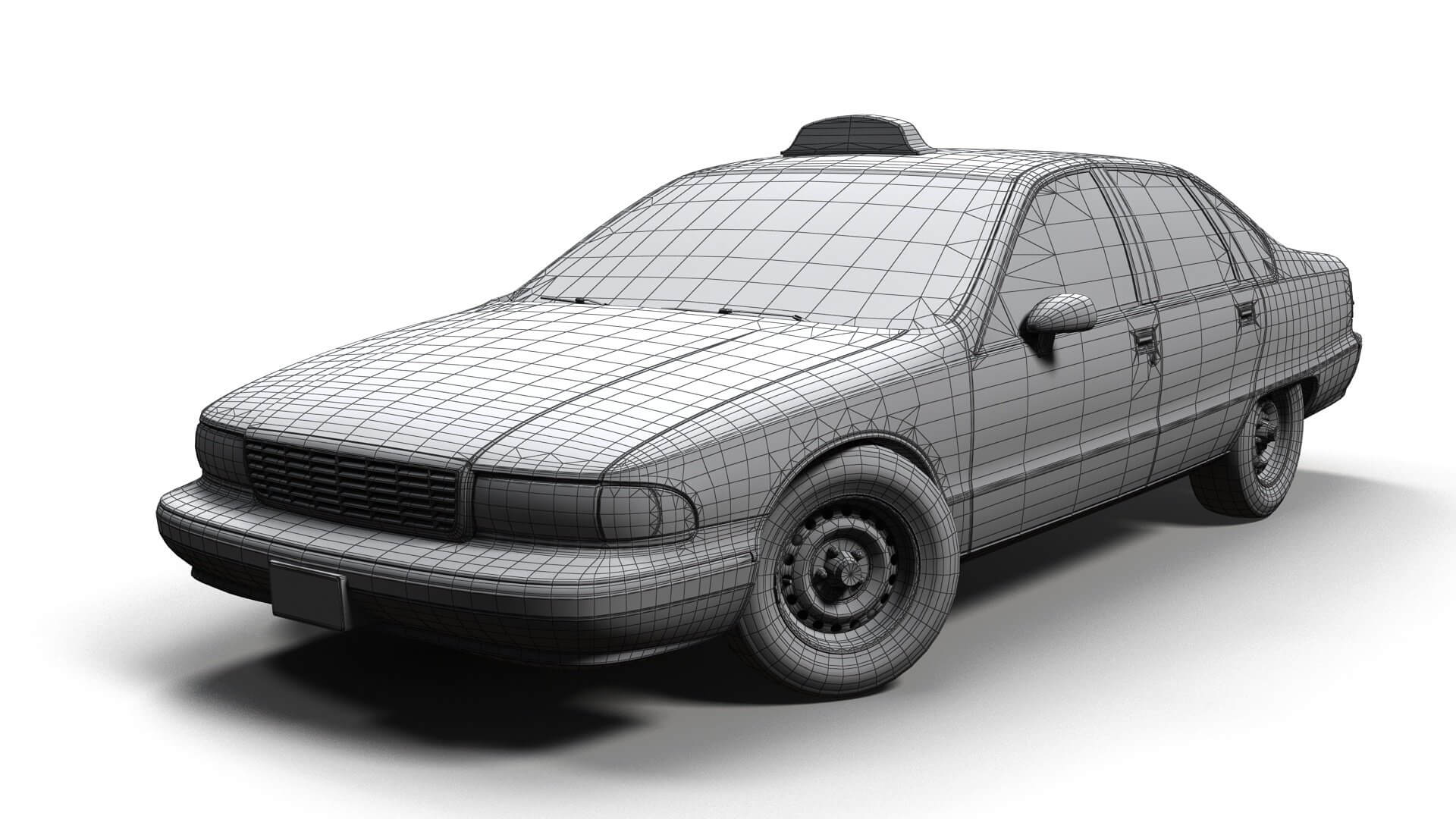 Yellow Taxi Sedan - 3D Model by Veaceslav Condraciuc