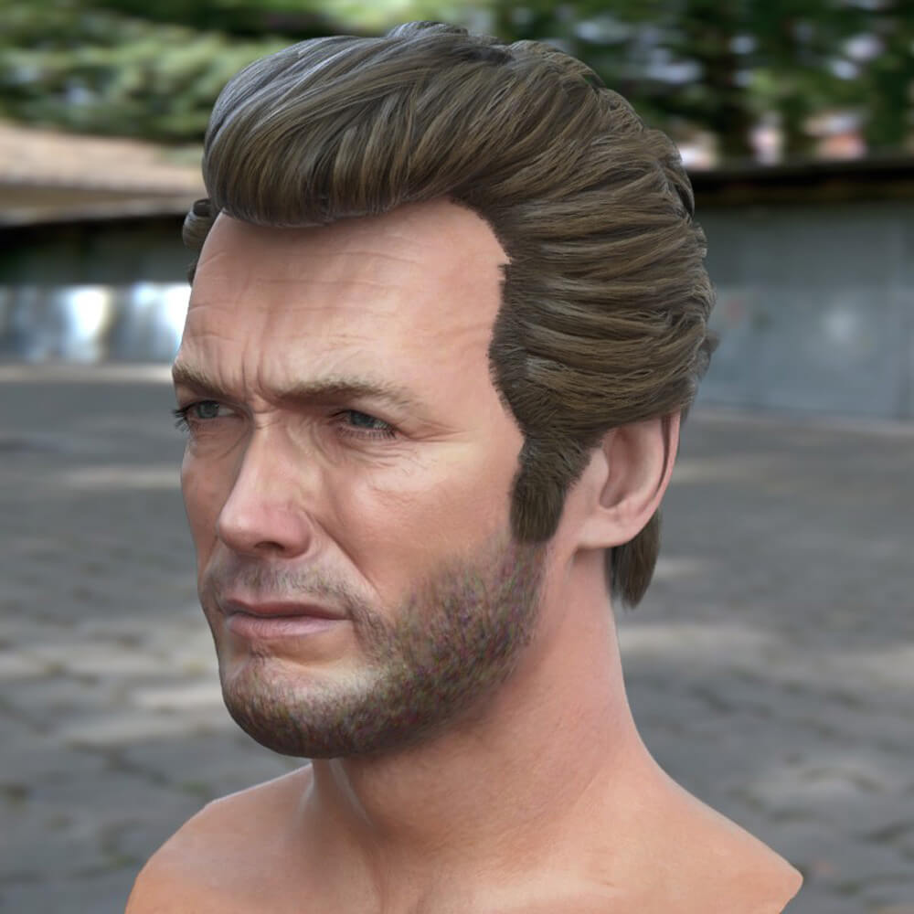 Clint Eastwood Head V2 - 3D Model by vefilanna