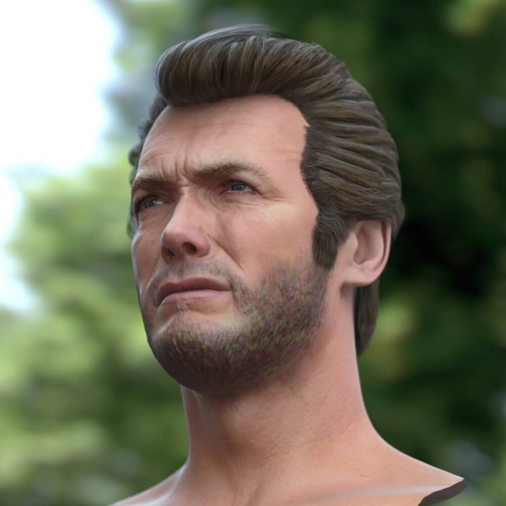 Clint Eastwood Head V2 - 3D Model by vefilanna