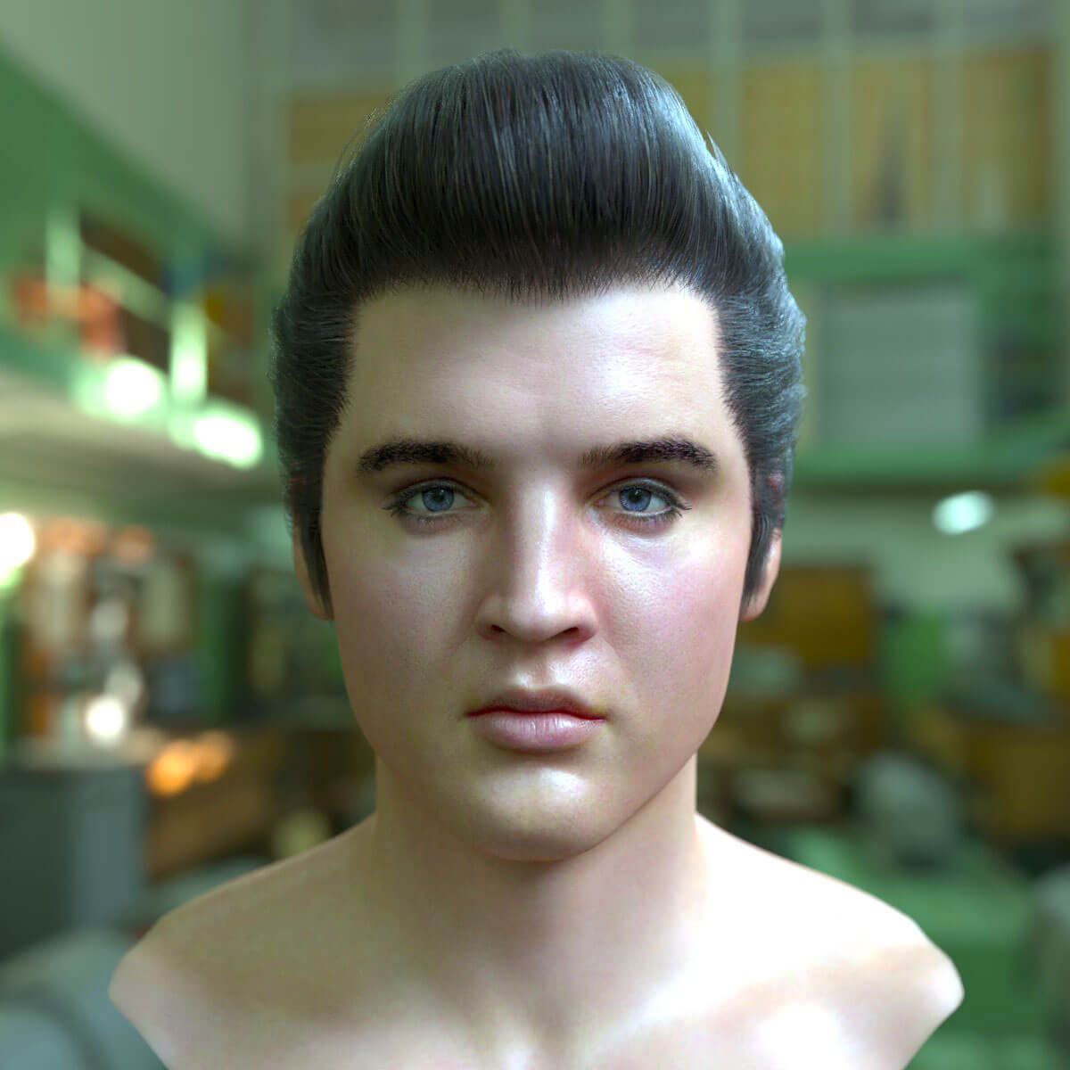 3D Model Elvis Presley Head by vefilanna