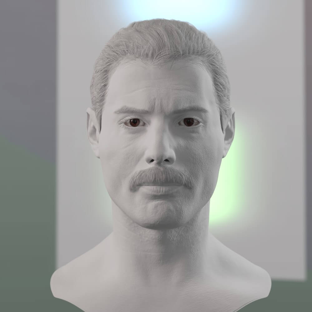 3D Model Freddie Mercury Head V2 by vefilanna