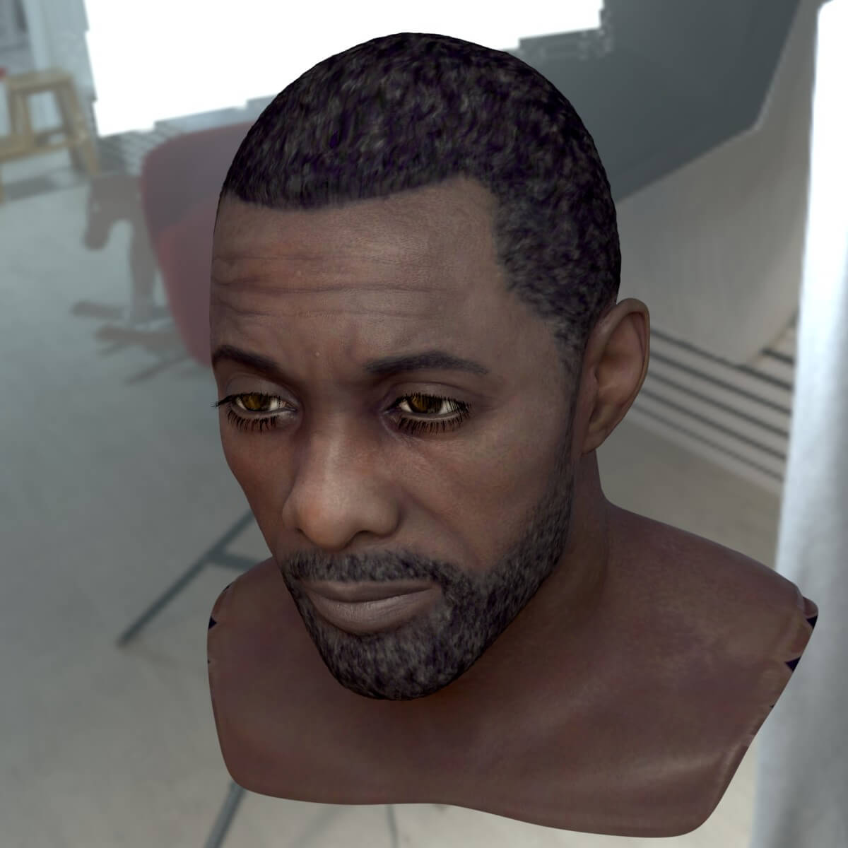 Idris Elba Head V1 - 3D Model by vefilanna