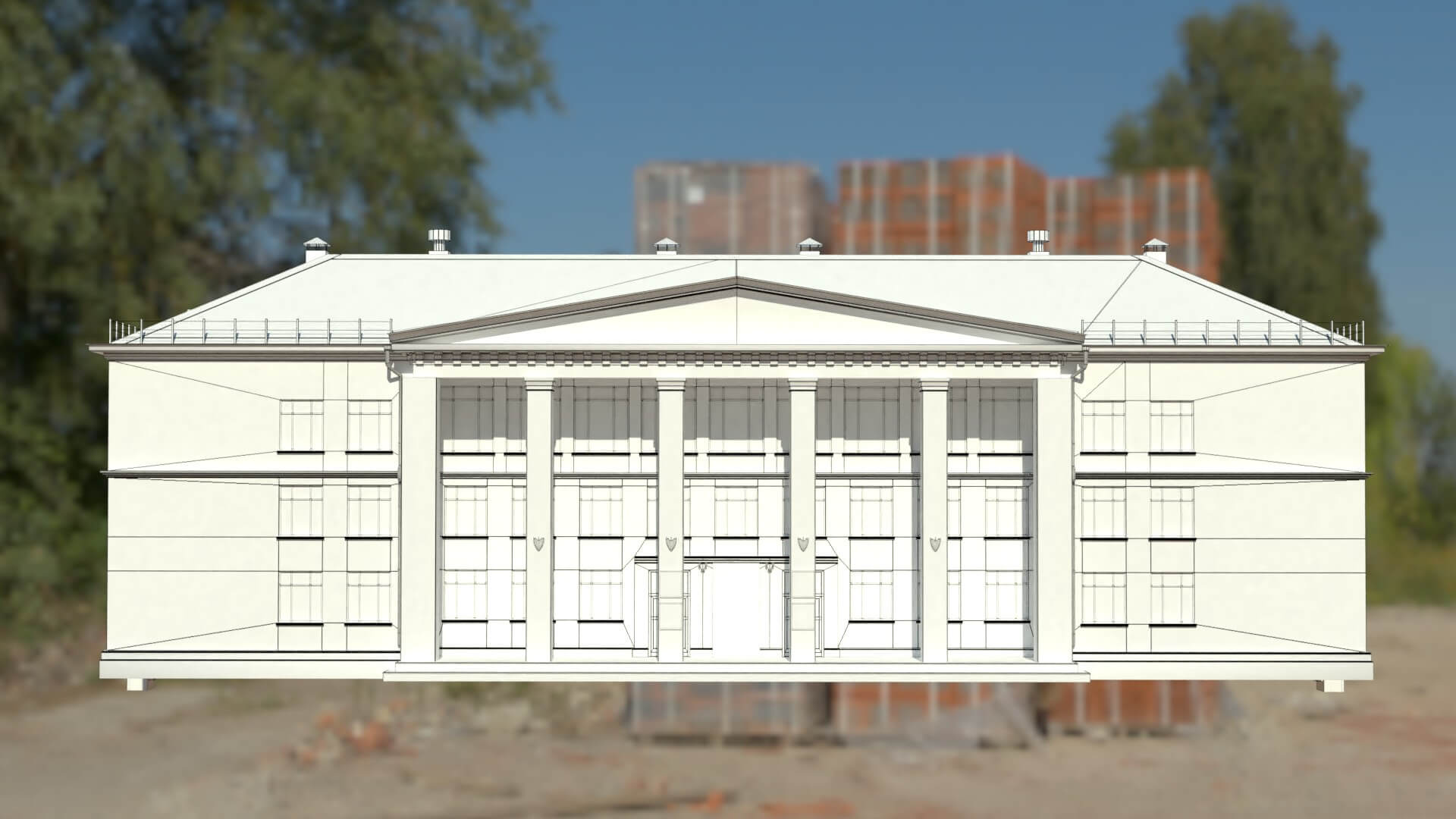 Old Architecture Building - 3D Model by vefilanna