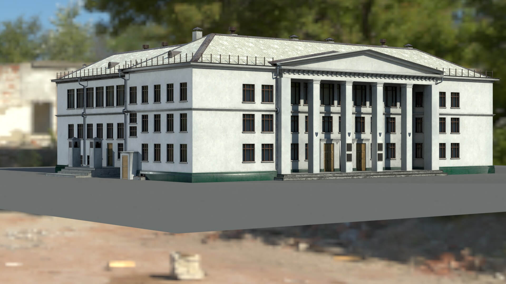 Old Architecture Building - 3D Model by vefilanna