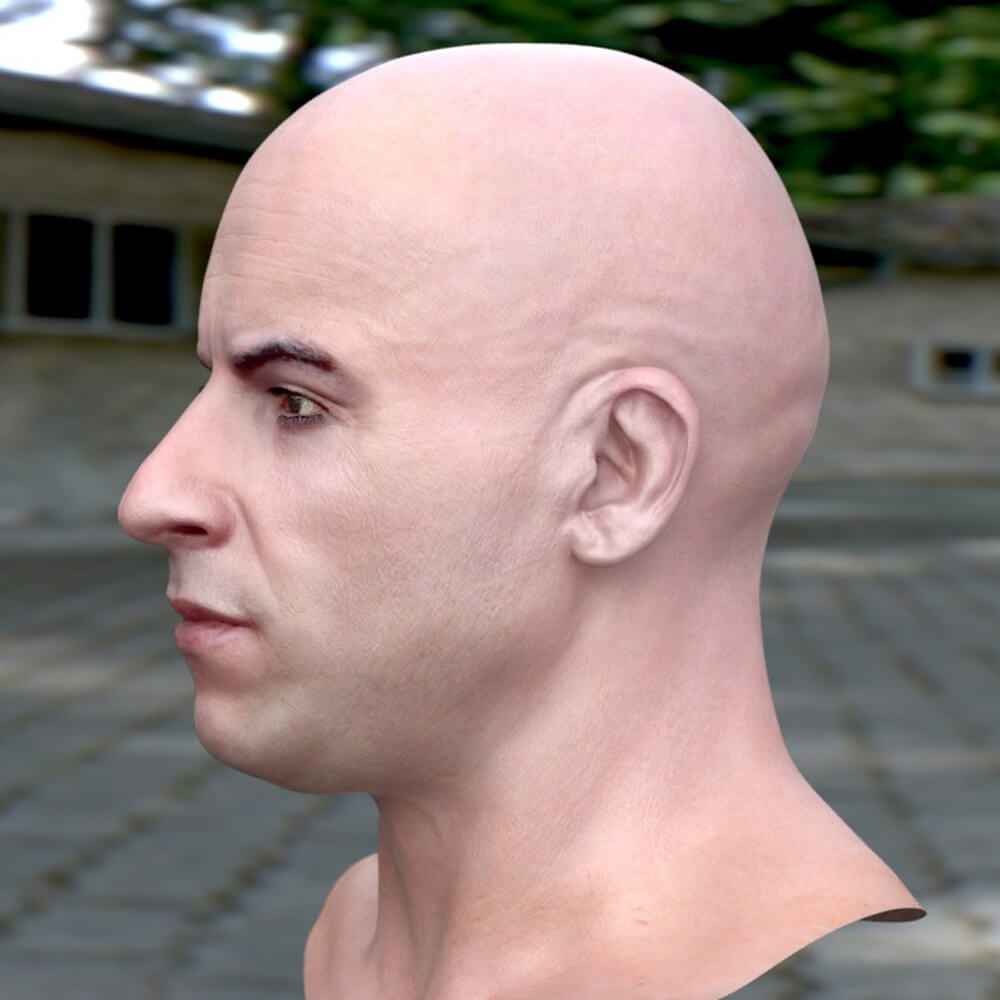 3D Model of Vin Diesel Head by vefilanna