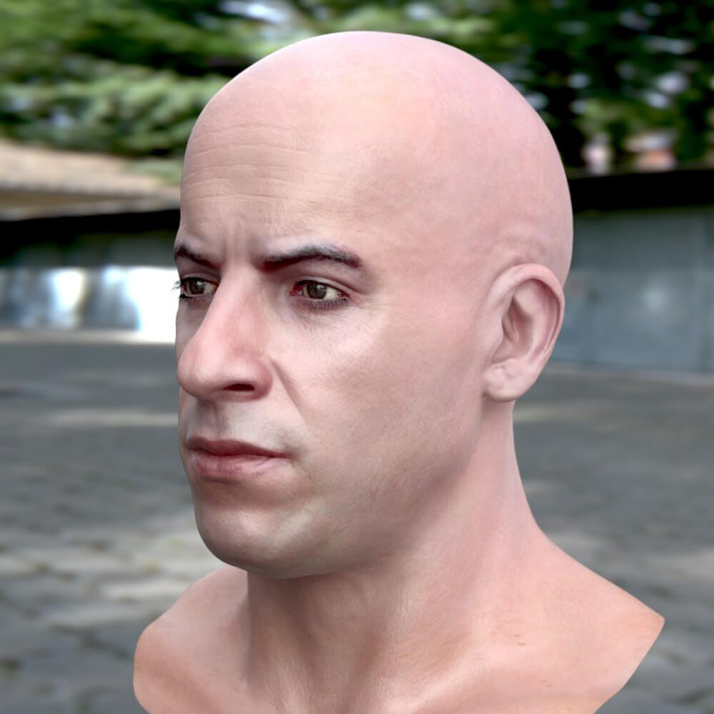 3D Model of Vin Diesel Head by vefilanna