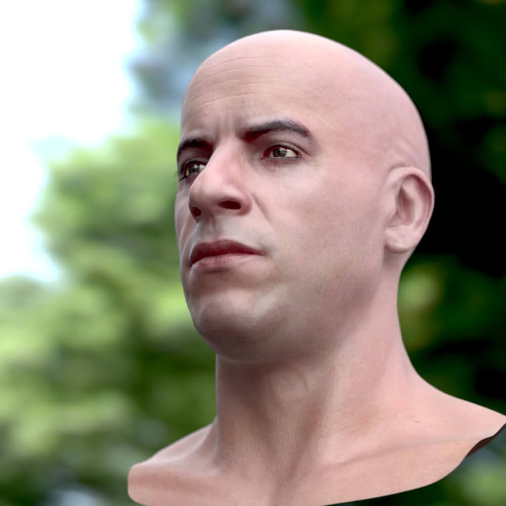 3D Model of Vin Diesel Head by vefilanna