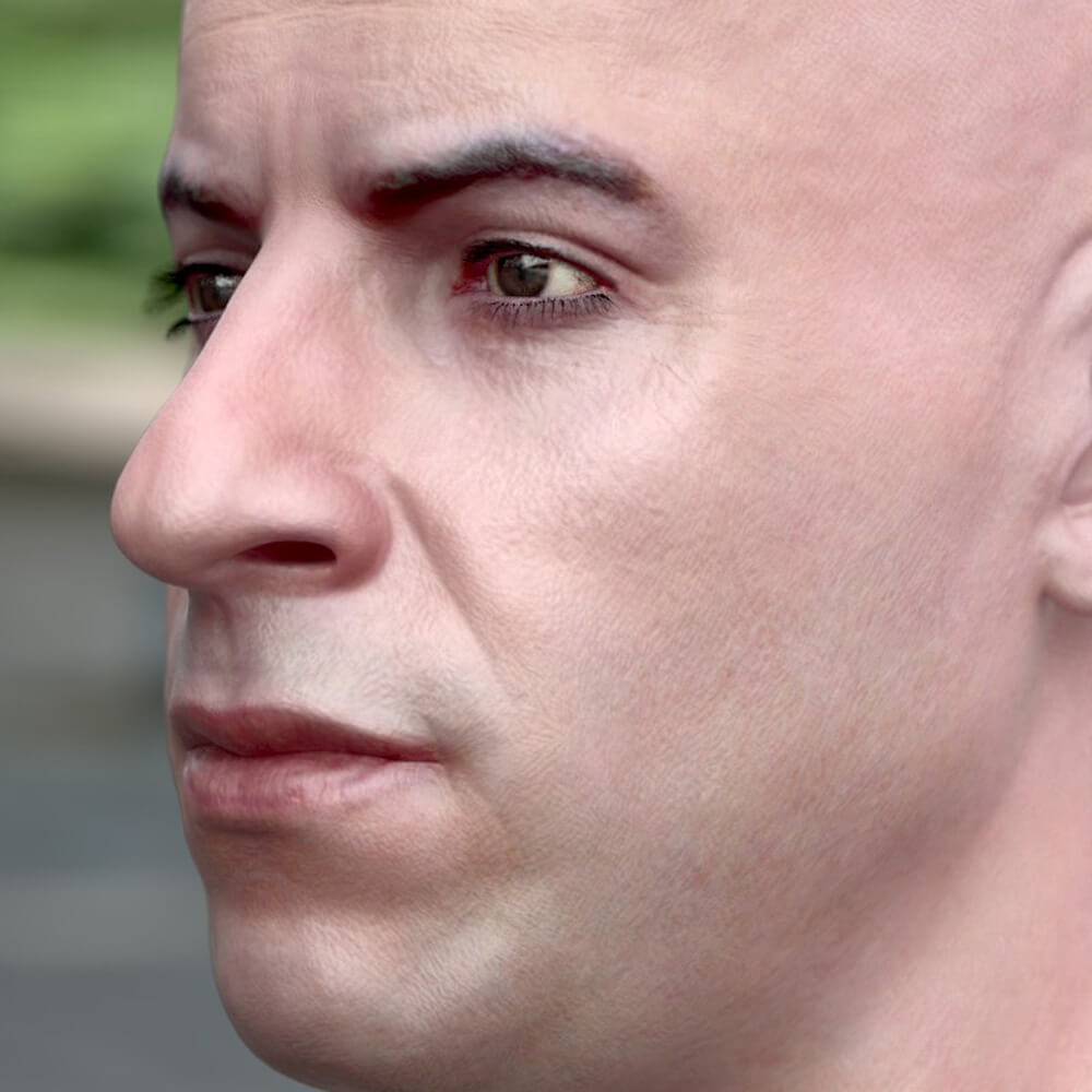 3D Model of Vin Diesel Head by vefilanna