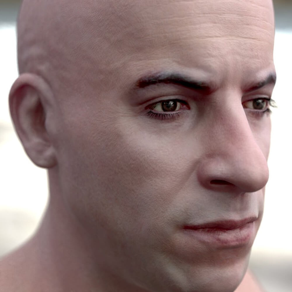 3D Model of Vin Diesel Head by vefilanna
