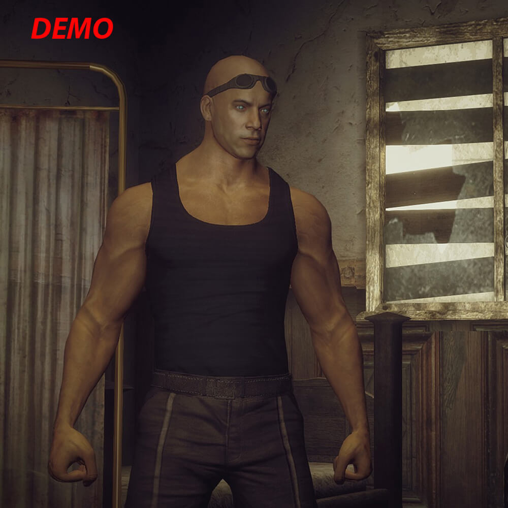 3D Model of Vin Diesel Head by vefilanna