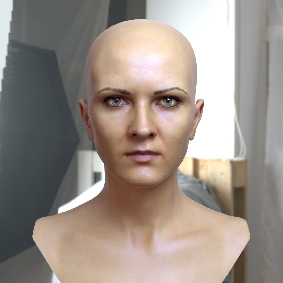 Woman Head V3 - 3D Model by vefilanna