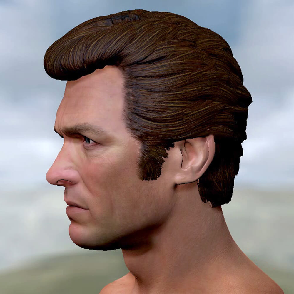 Clint Eastwood Head - Printable 3D Model by vefilanna