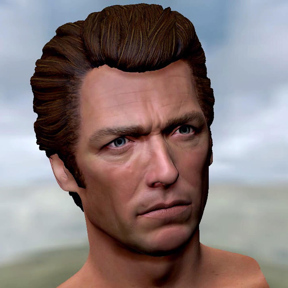 3D Printable Model Clint Eastwood Head by vefilanna